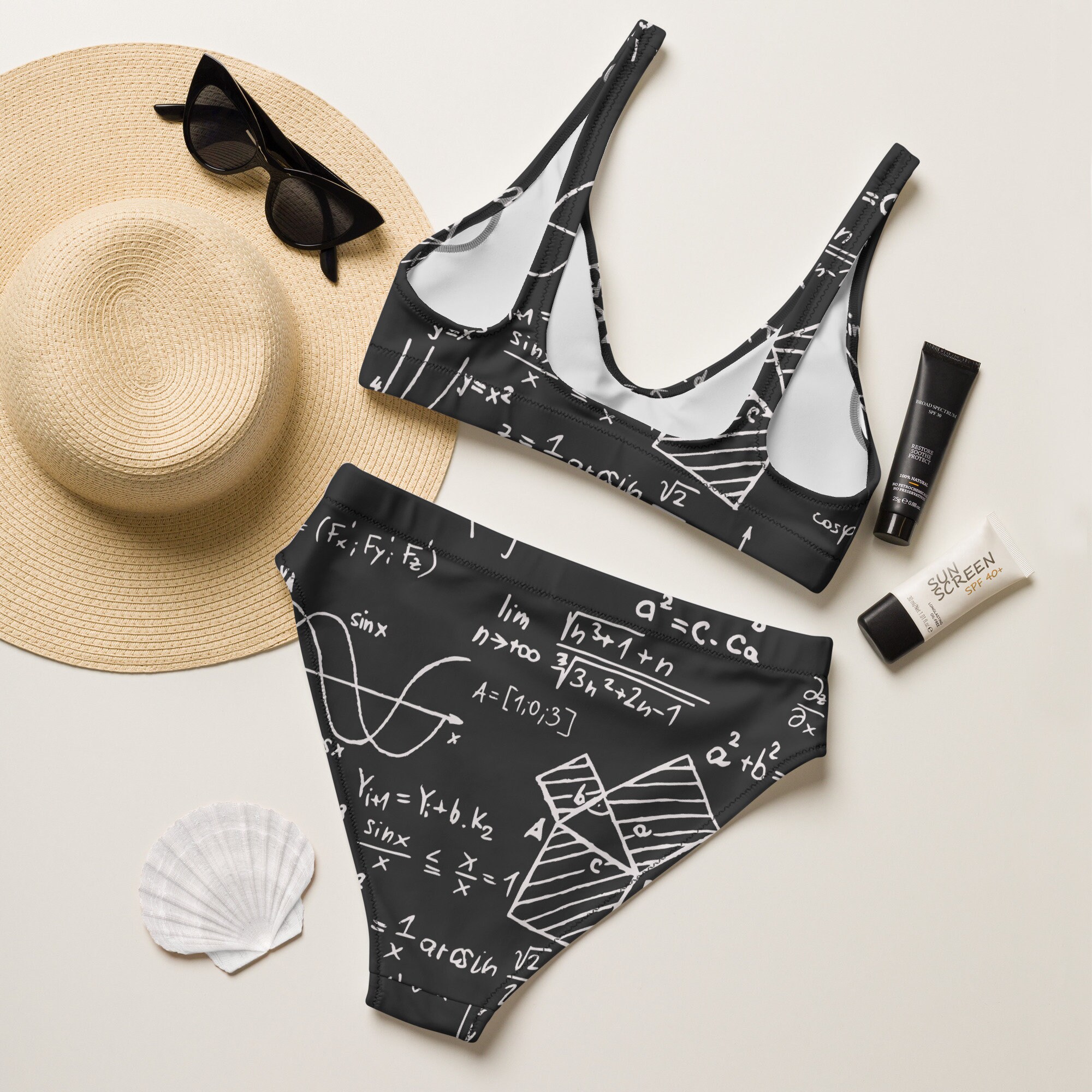Math High-waisted Bikini Maths Equation Bikini Two-piece - Etsy