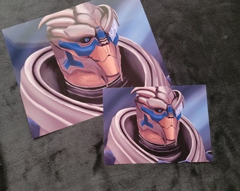 Garrus Vakarian Mass Effect Pinup Traditional Tattoo Flash - Etsy