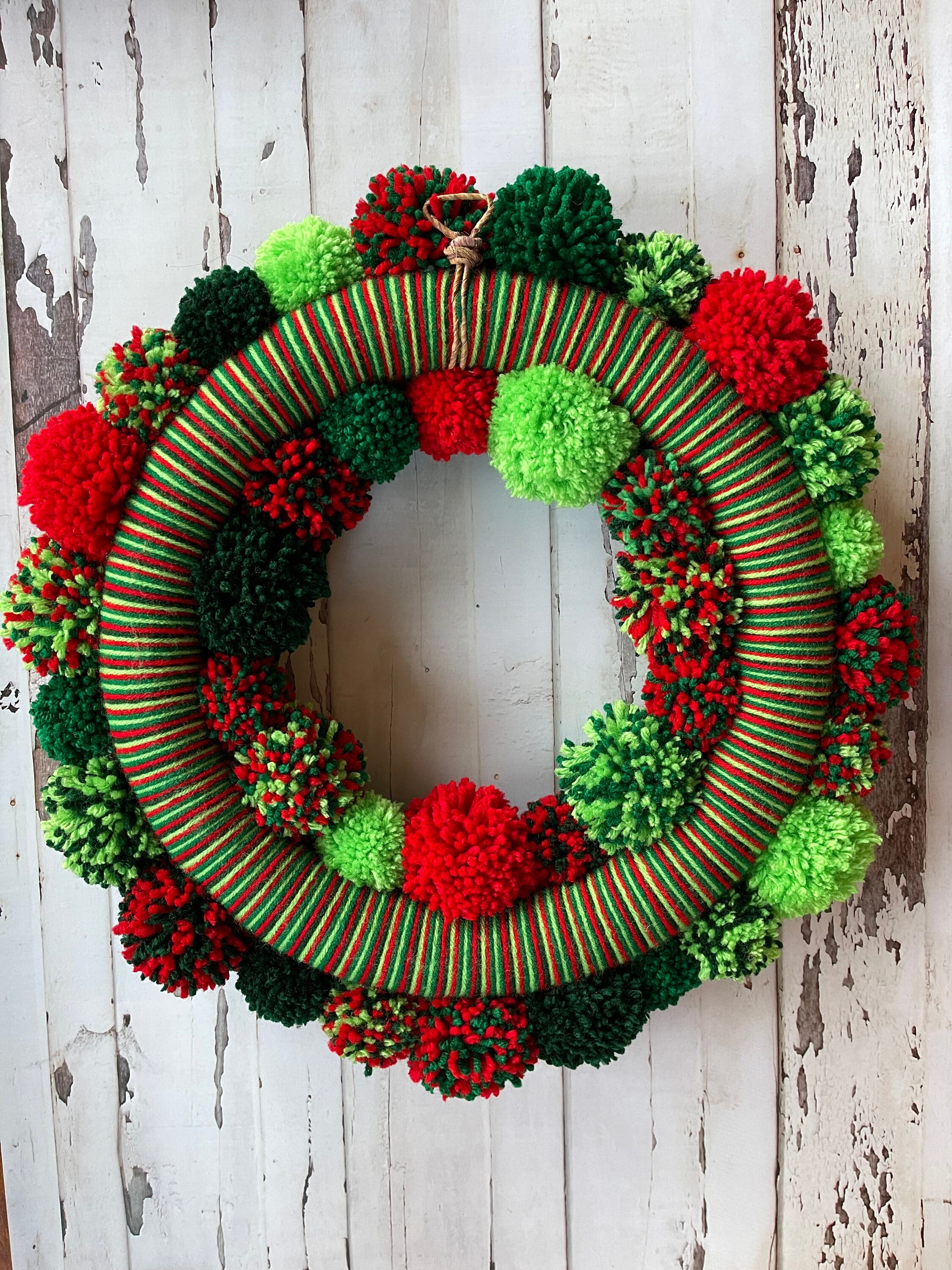 Jingle Jingle Pom Pom Wreath - Etsy