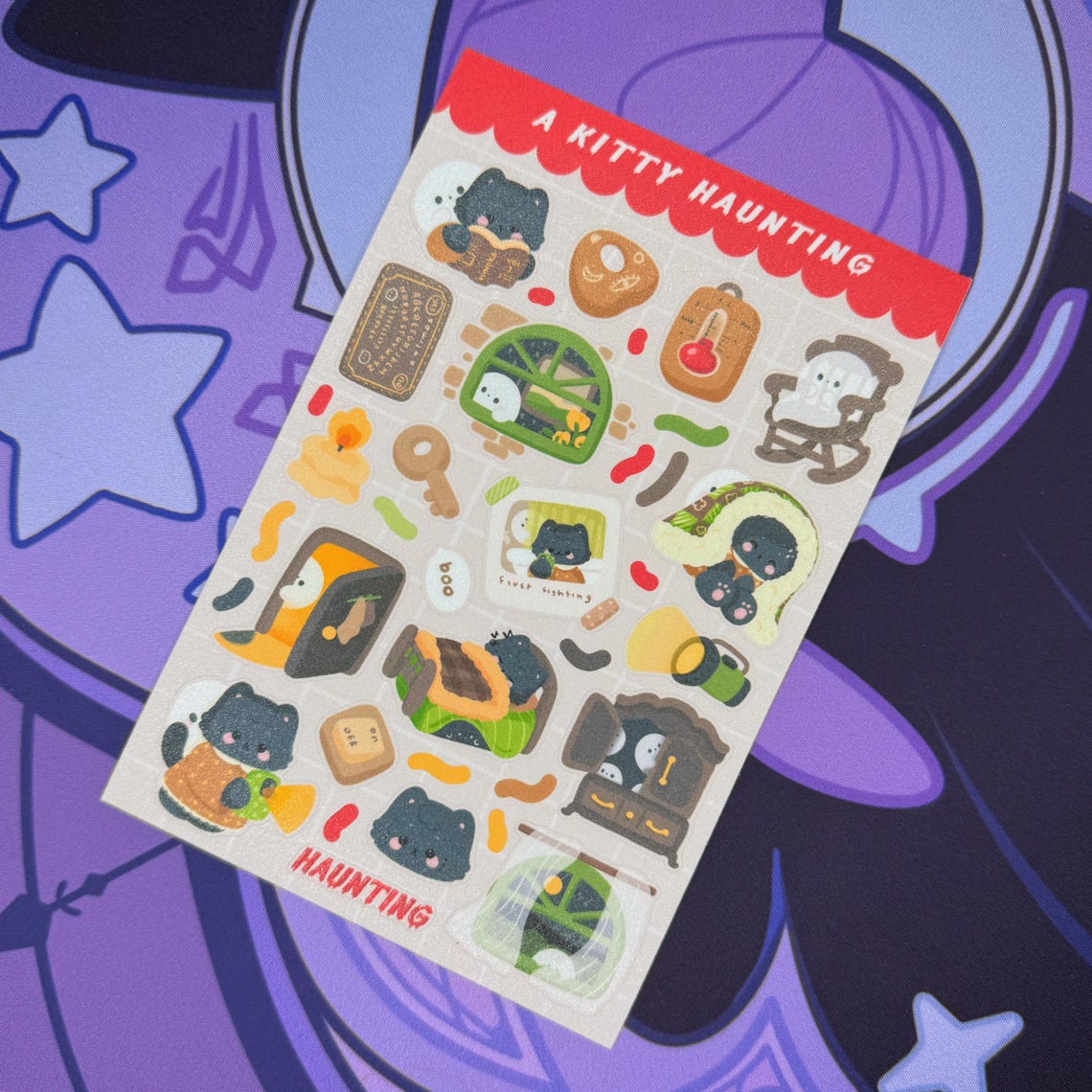 Spooky Cute Cat Sticker Sheet | Halloween Planner Stickers - Etsy