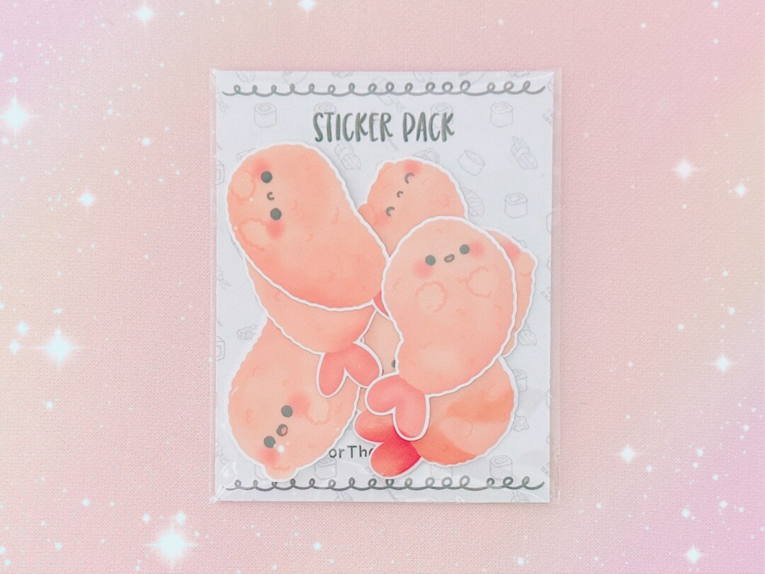Kawaii Shrimp Tempura | Sticker Pack - Etsy