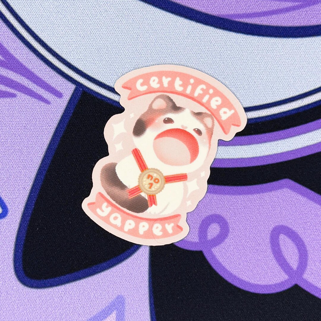 Certified Yapper Cat Sticker | Funny Cat Lover Gift - Etsy