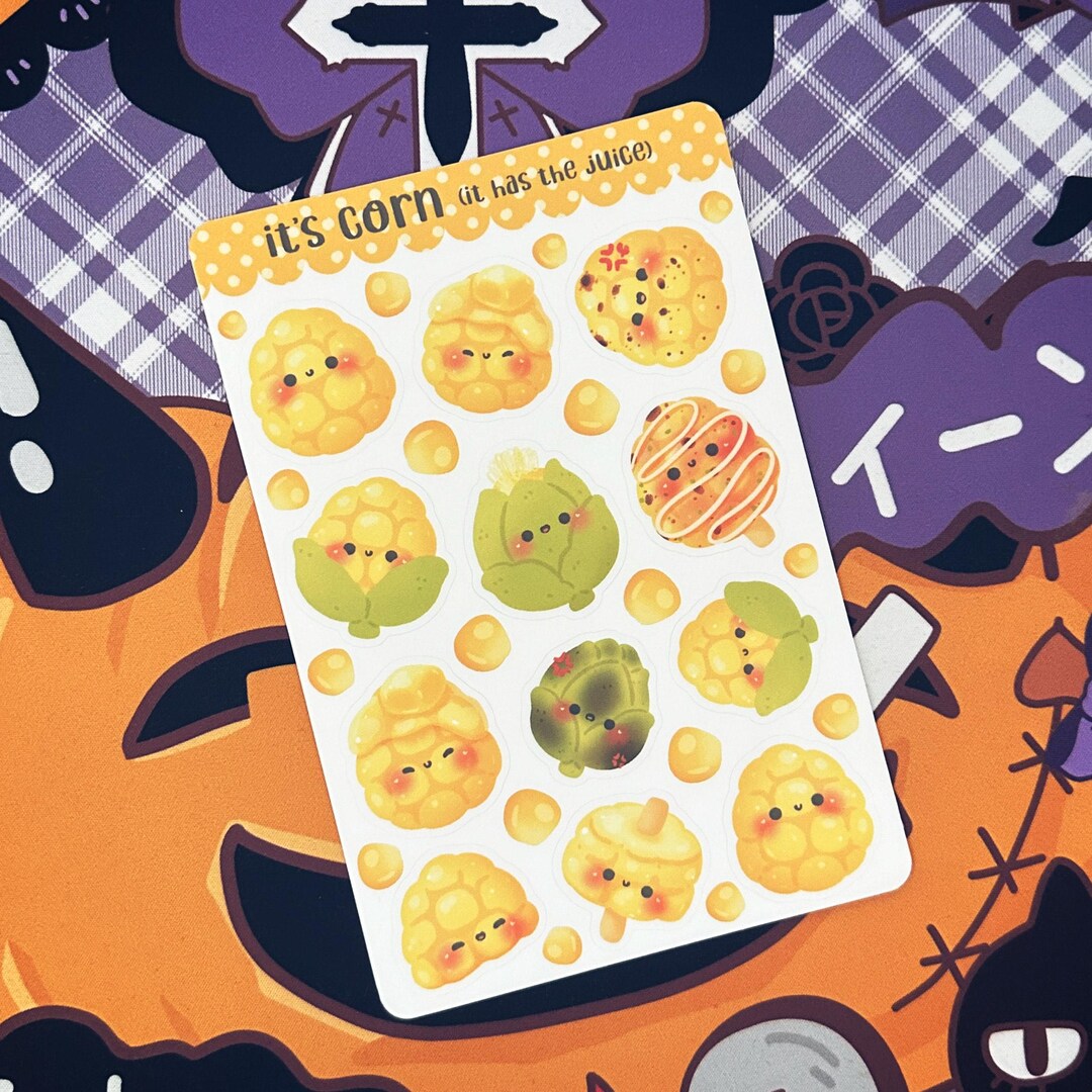It's Corn Sticker Sheet | Food Themed Stickers - Etsy