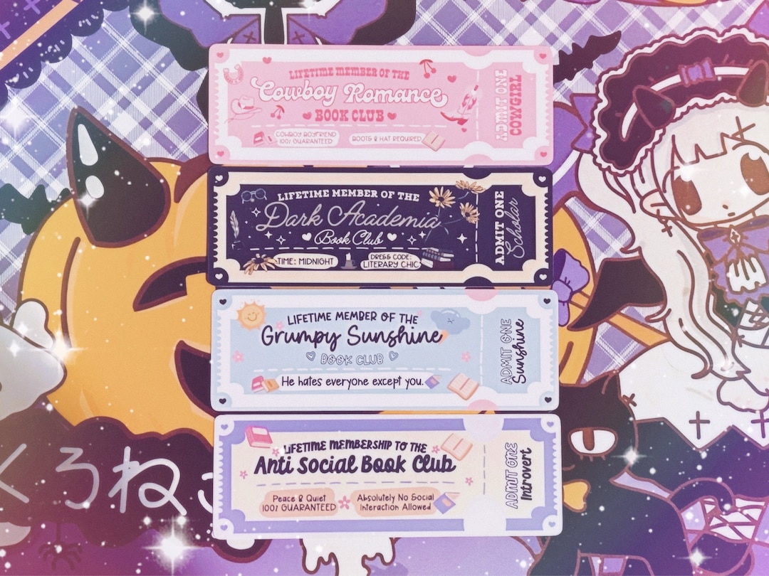 Cute Ticket Themed Bookmarks | Matte or Glossy Finish - Etsy