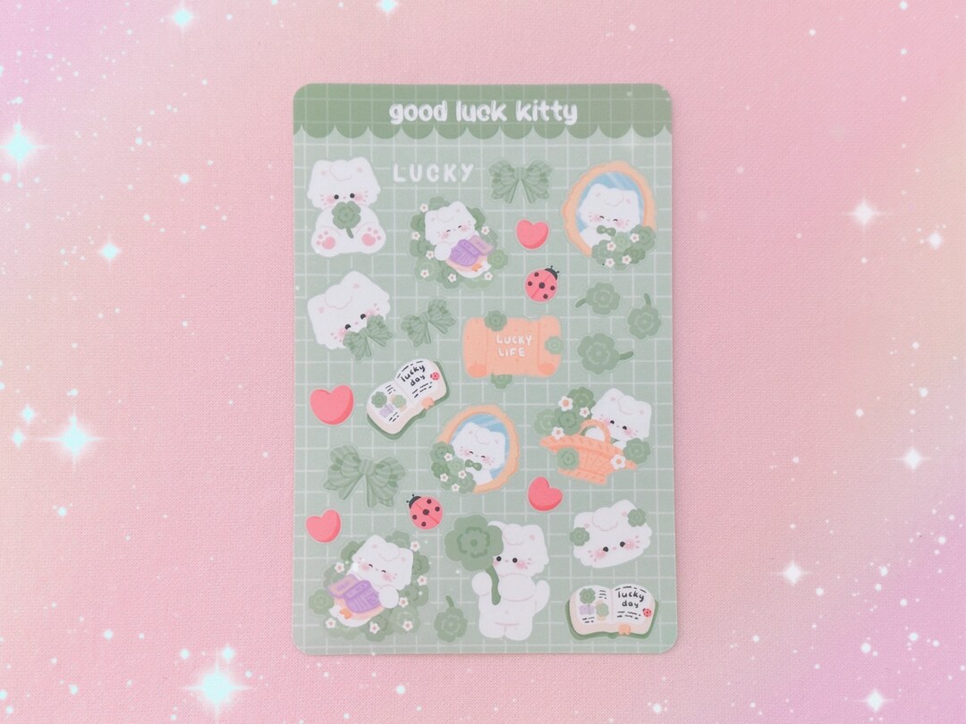 Good Luck Kitty | Sticker Sheet - Etsy