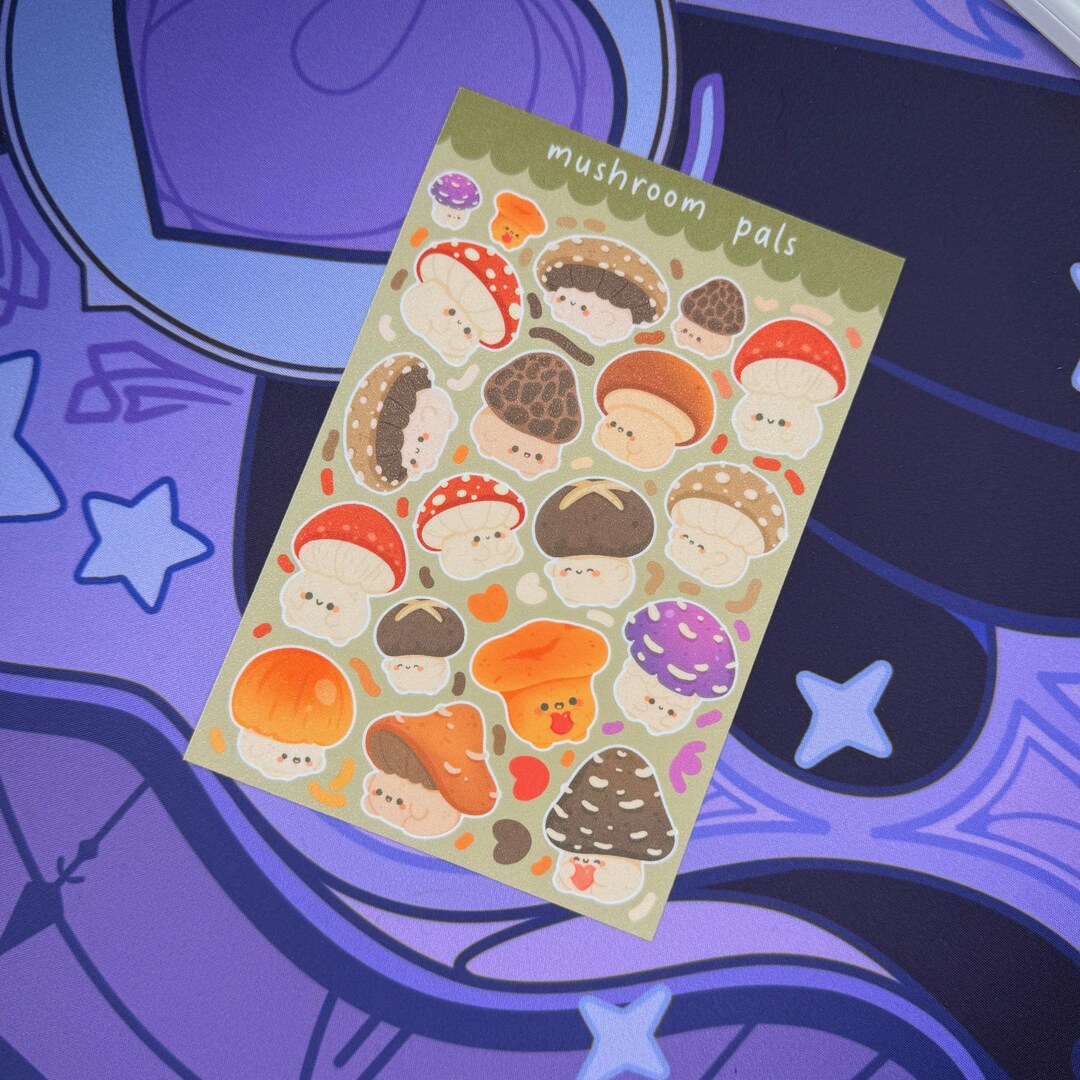 Cottagecore Mushroom Pals Sticker Sheet: Matte Vinyl (4x6") - Etsy