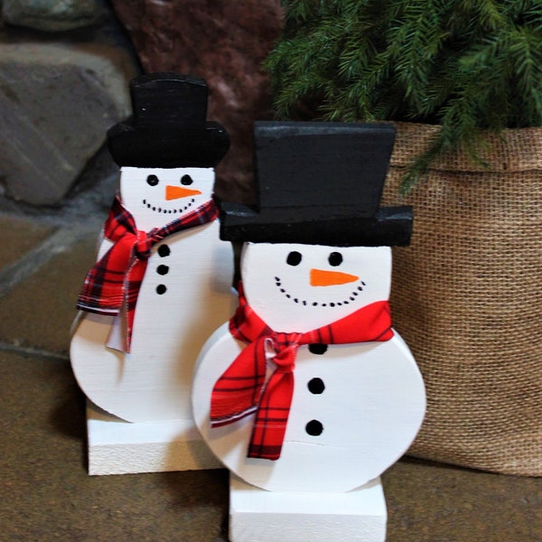 Wooden Snowman - Etsy