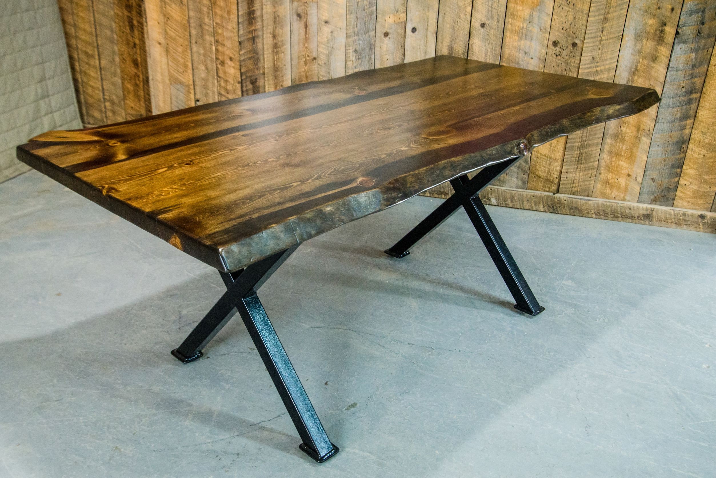 Amish Made Natural Edge Kitchen/ Dining Table - Etsy