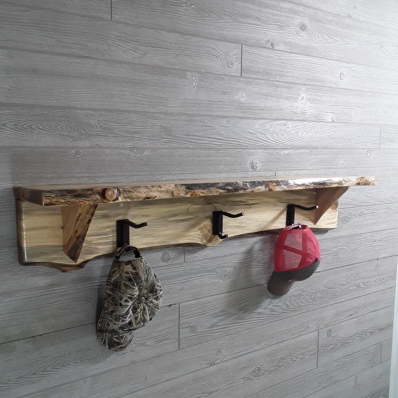 Blue Pine Rustic Wood Coat Rack/shelf - Etsy