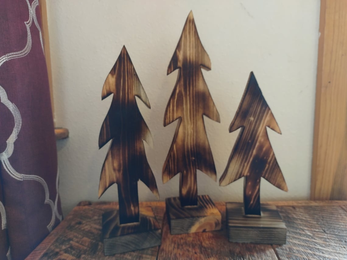 Rustic Wooden Décor Trees - Etsy