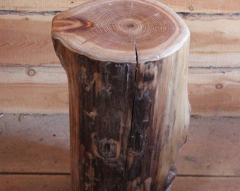 Cedar Log Side Table - Etsy