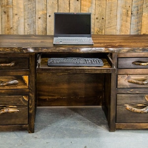 Amish Made Computer Desk With Keyboard Drawer | Wood Desk | Free ...