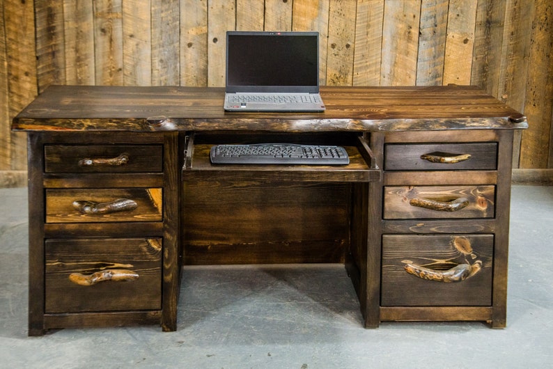 Amish Made Computer Desk With Keyboard Drawer Wood Desk - Etsy