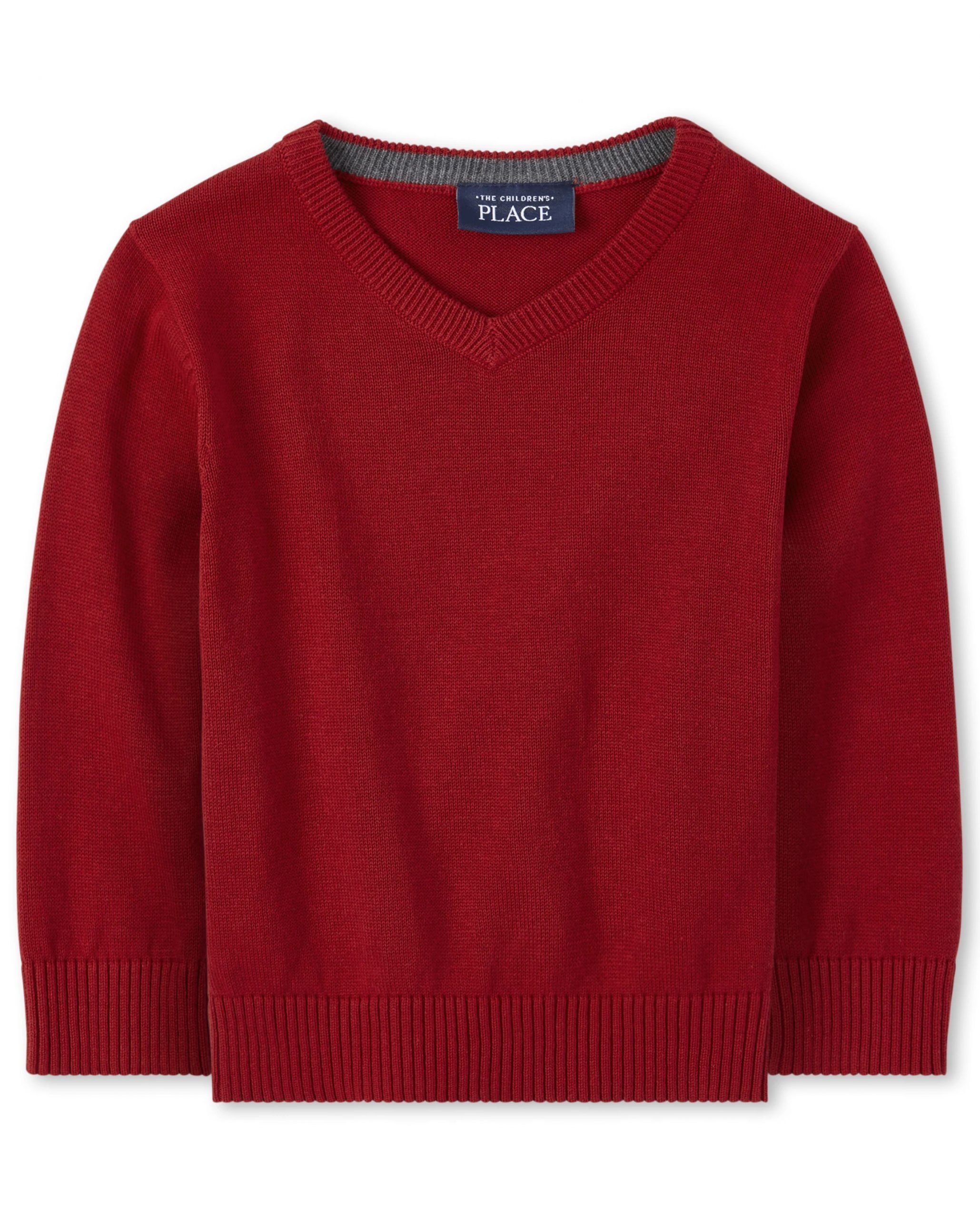 Classic Red V-Neck Sweater | Etsy