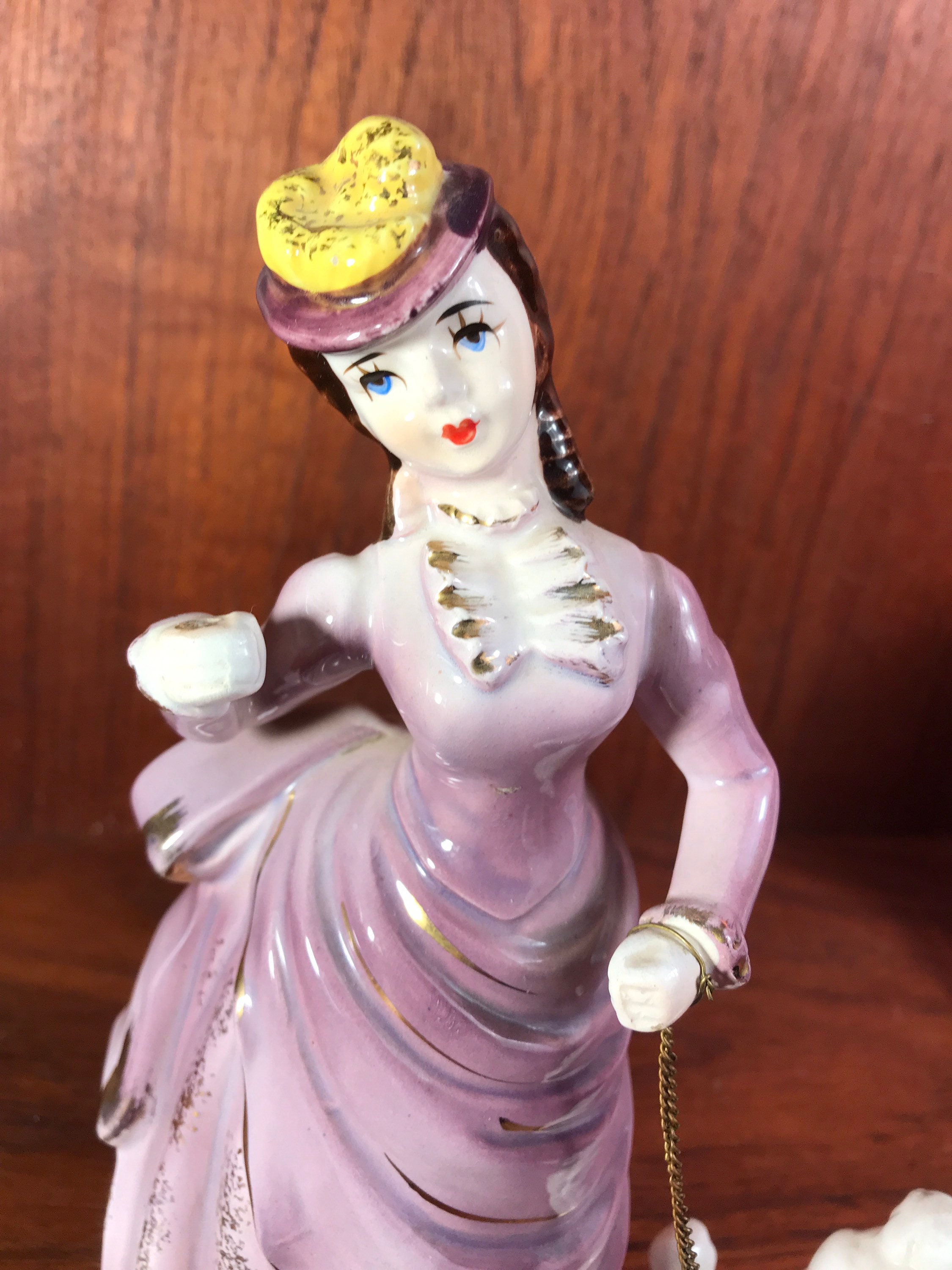 Lady and Dog Little Porcelain Puppet - Etsy Denmark