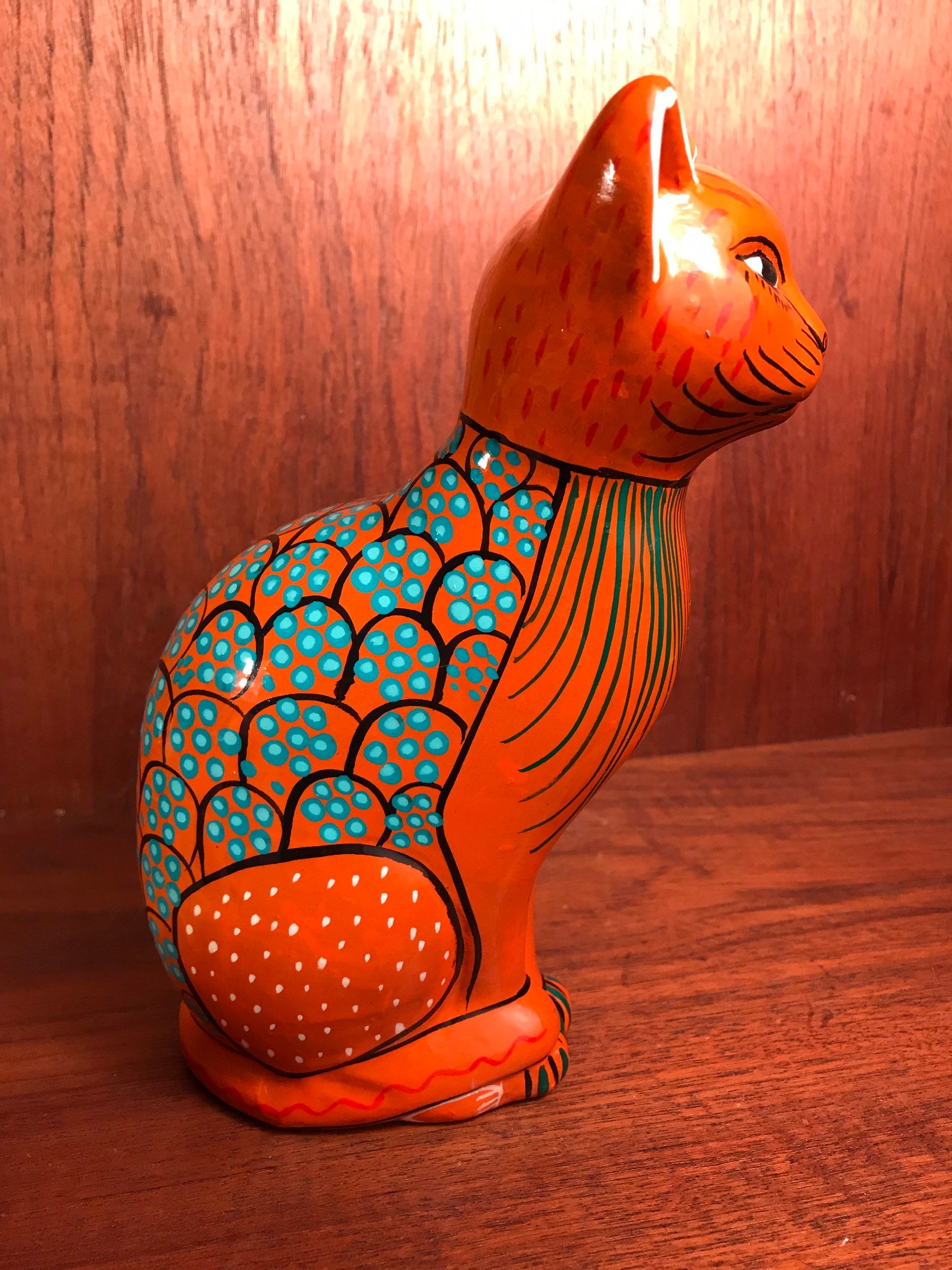 Exquisite hand-painted ceramic cat | Etsy