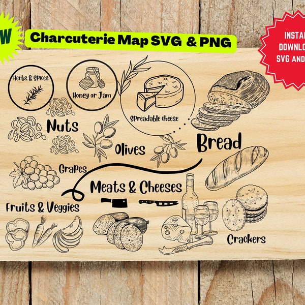 Square Charcuterie Svg - Etsy