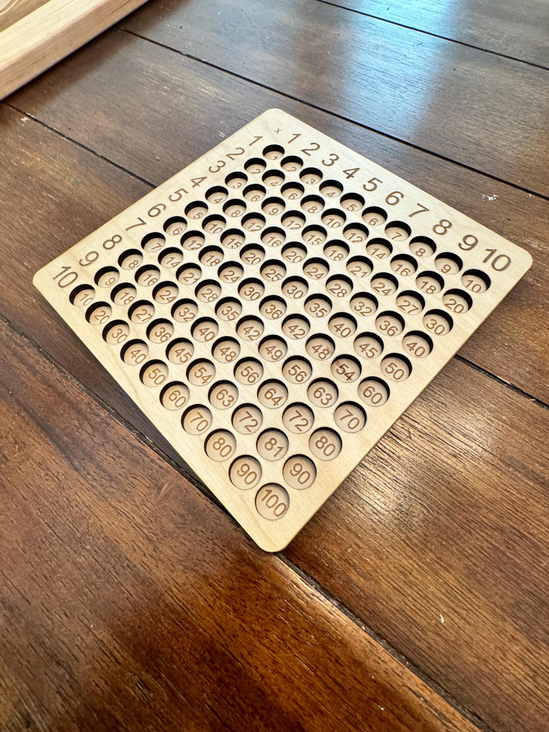 Wood Multiplication Table Chart - Counting Manipulative - Math Tool ...