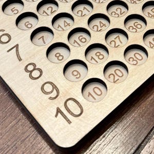 Wood Multiplication Table Chart - Counting Manipulative - Math Tool ...