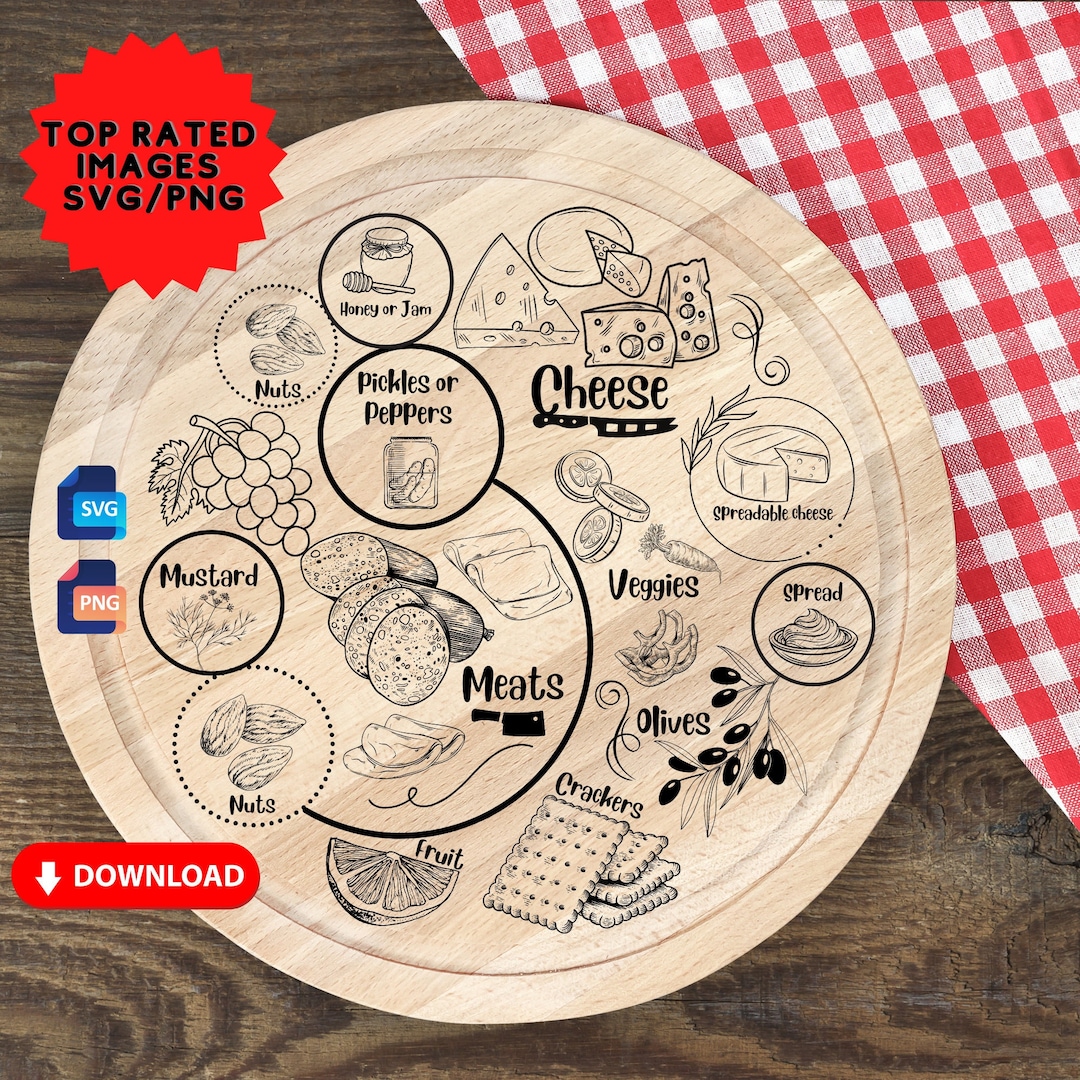 Charcuterie Map Image - PNG and SVG Digital File for Clipart, Laser ...