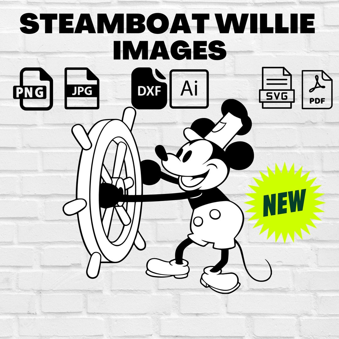 Steamboat Willie Mouse SVG, AI, PDF, Dxf, Jpg,png Images for Crafts - Etsy