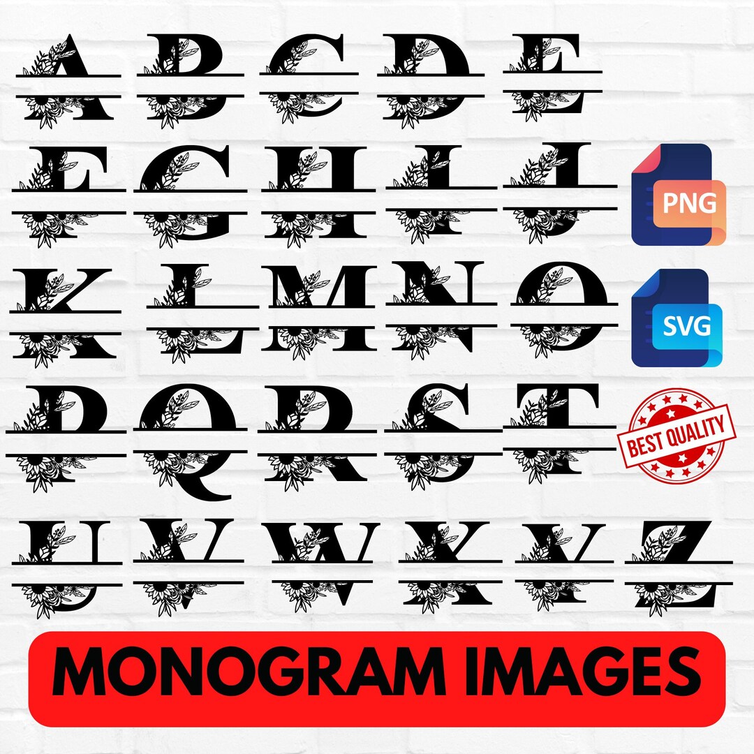 Monogram Images - PNG & SVG Digital File for Clipart, Laser Engraving ...
