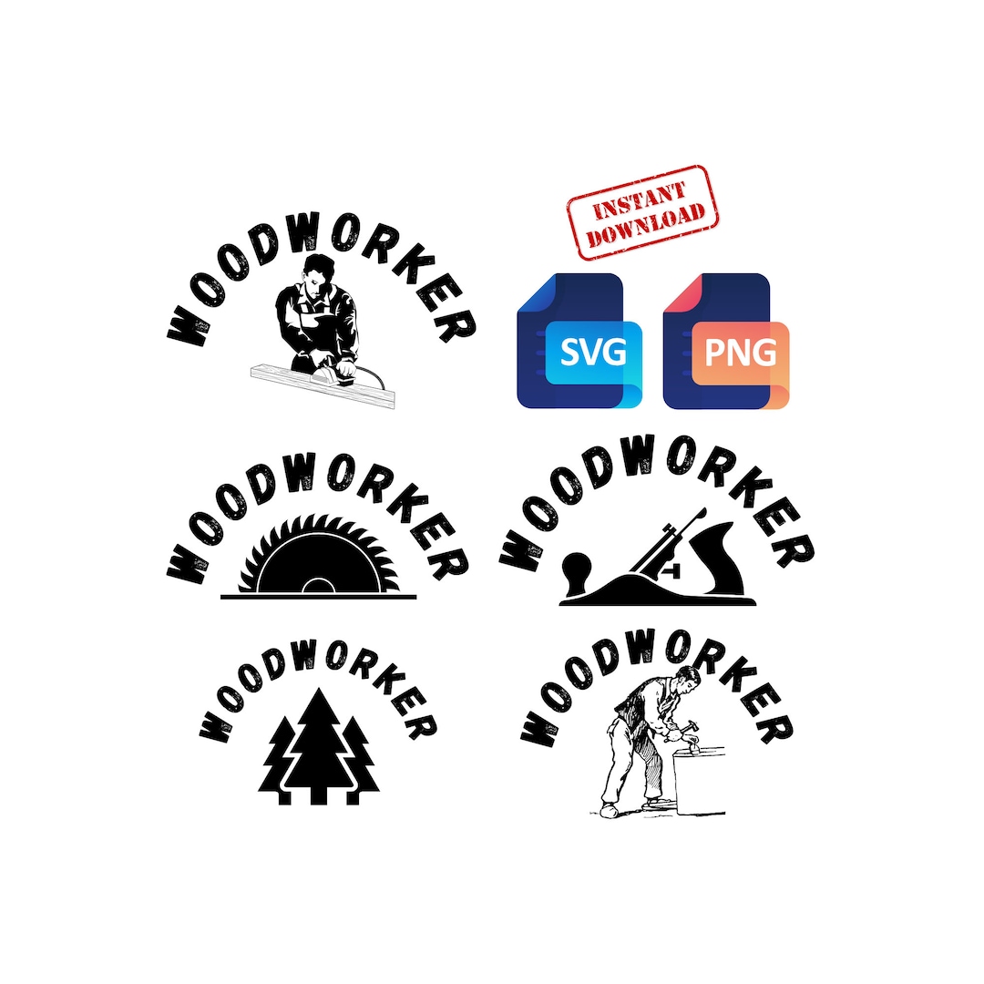 Woodworker Woodworking Image Mega Bundle, SVG, PNG, Cut Files, Vector ...