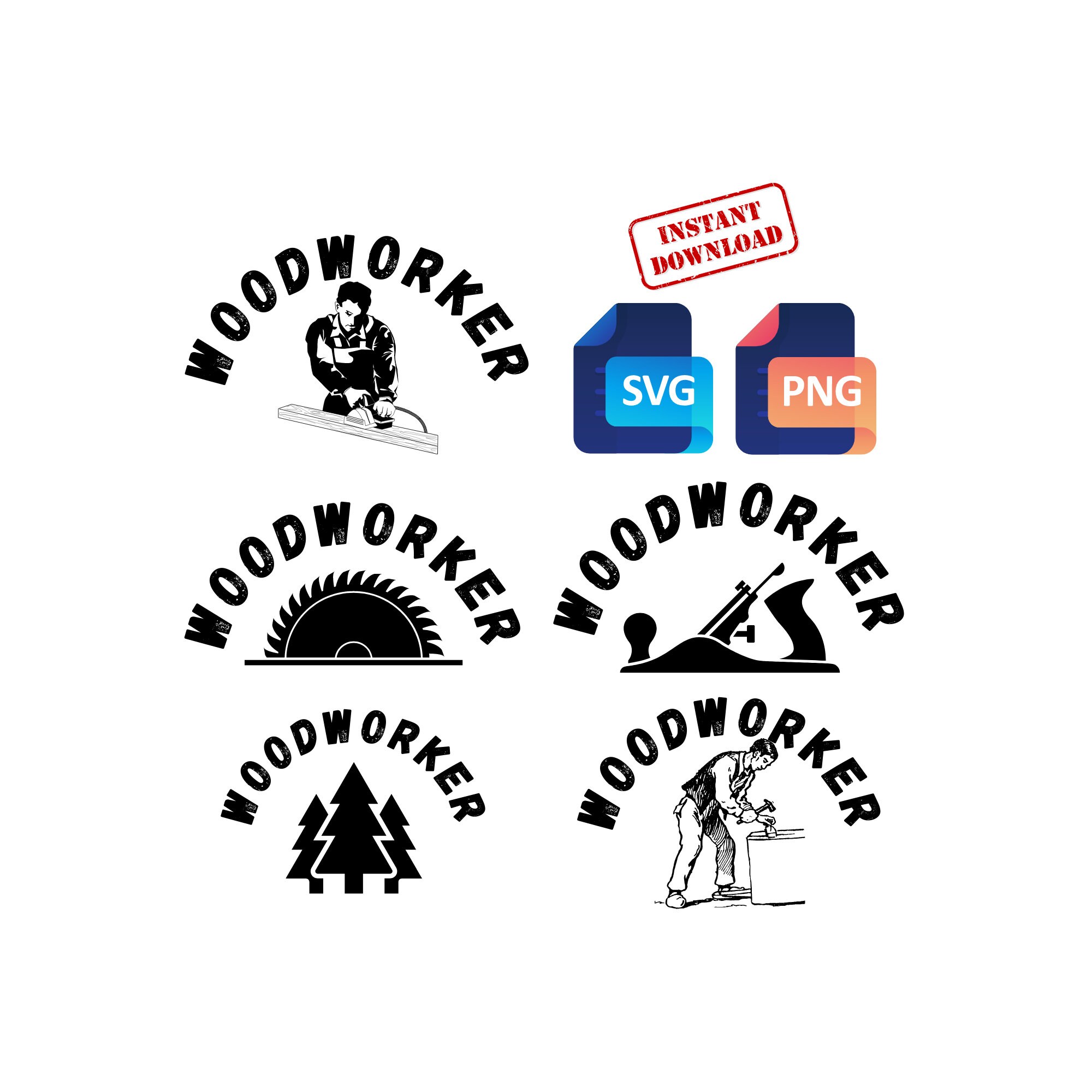 Woodworker Woodworking Image Mega Bundle SVG PNG Cut Files - Etsy