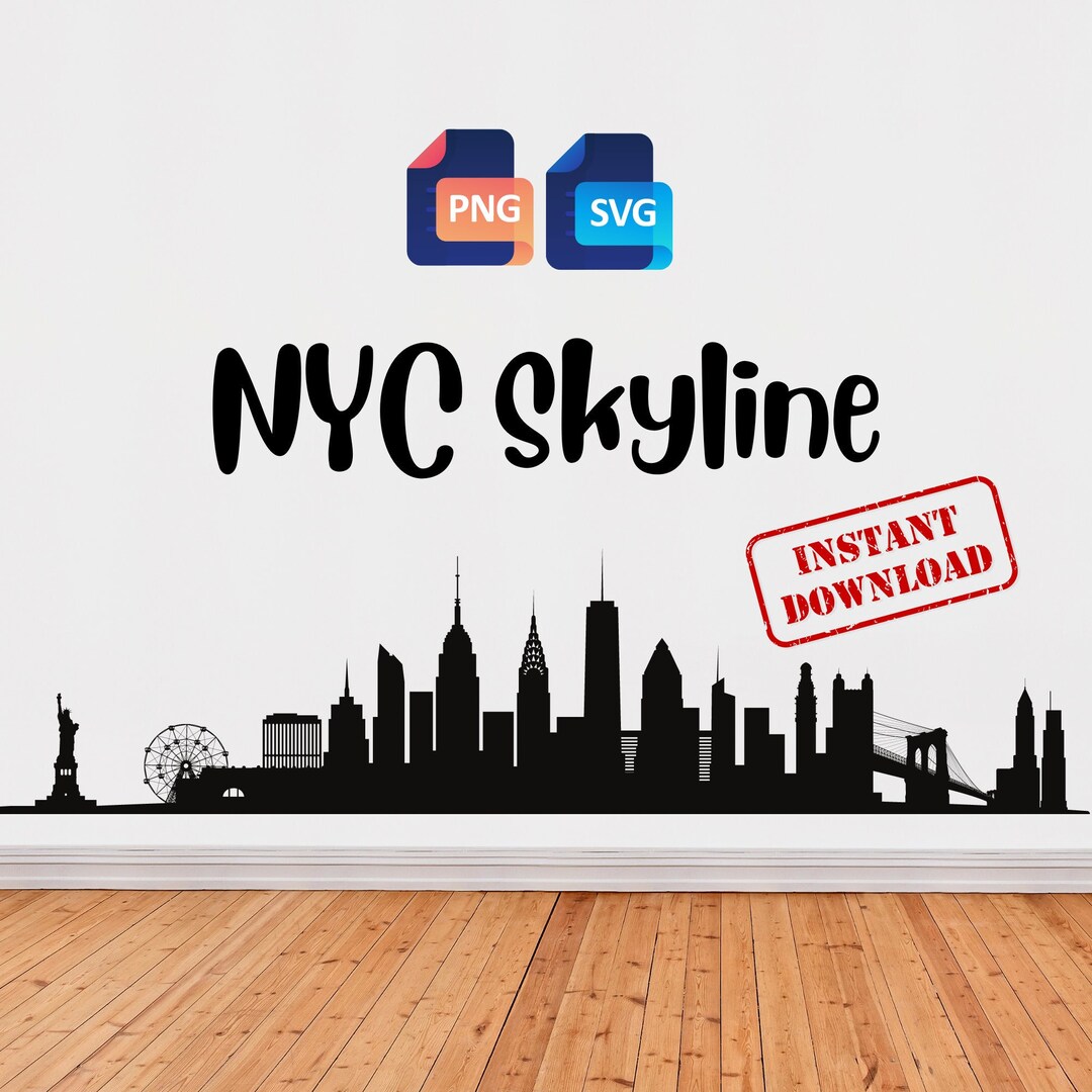 NYC Skyline SVG: New York City Vector Cut File (digital Download) - Etsy