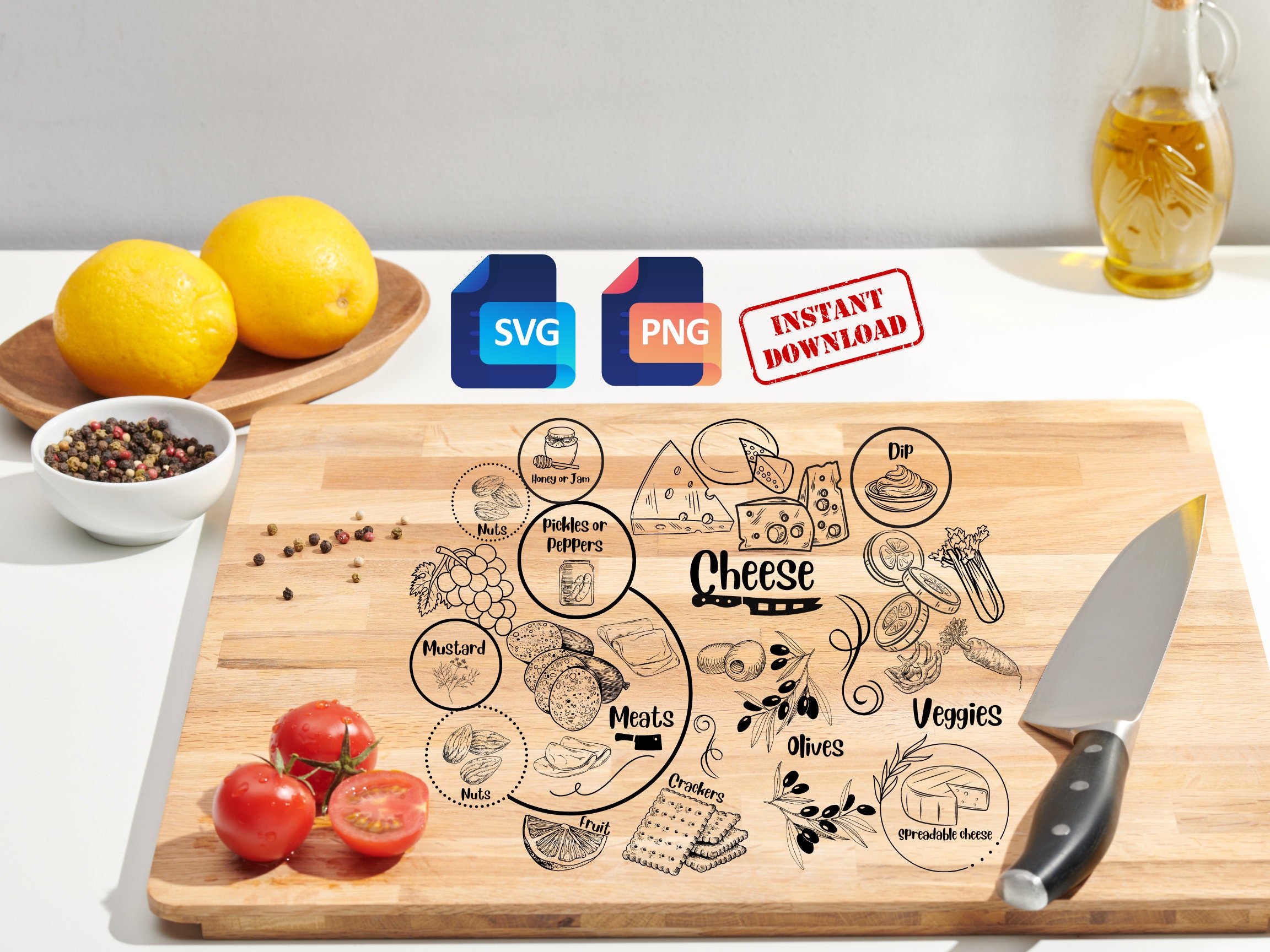 Charcuterie Map Mega Pack: SVG & PNG Files for Laser Engraving (digital ...