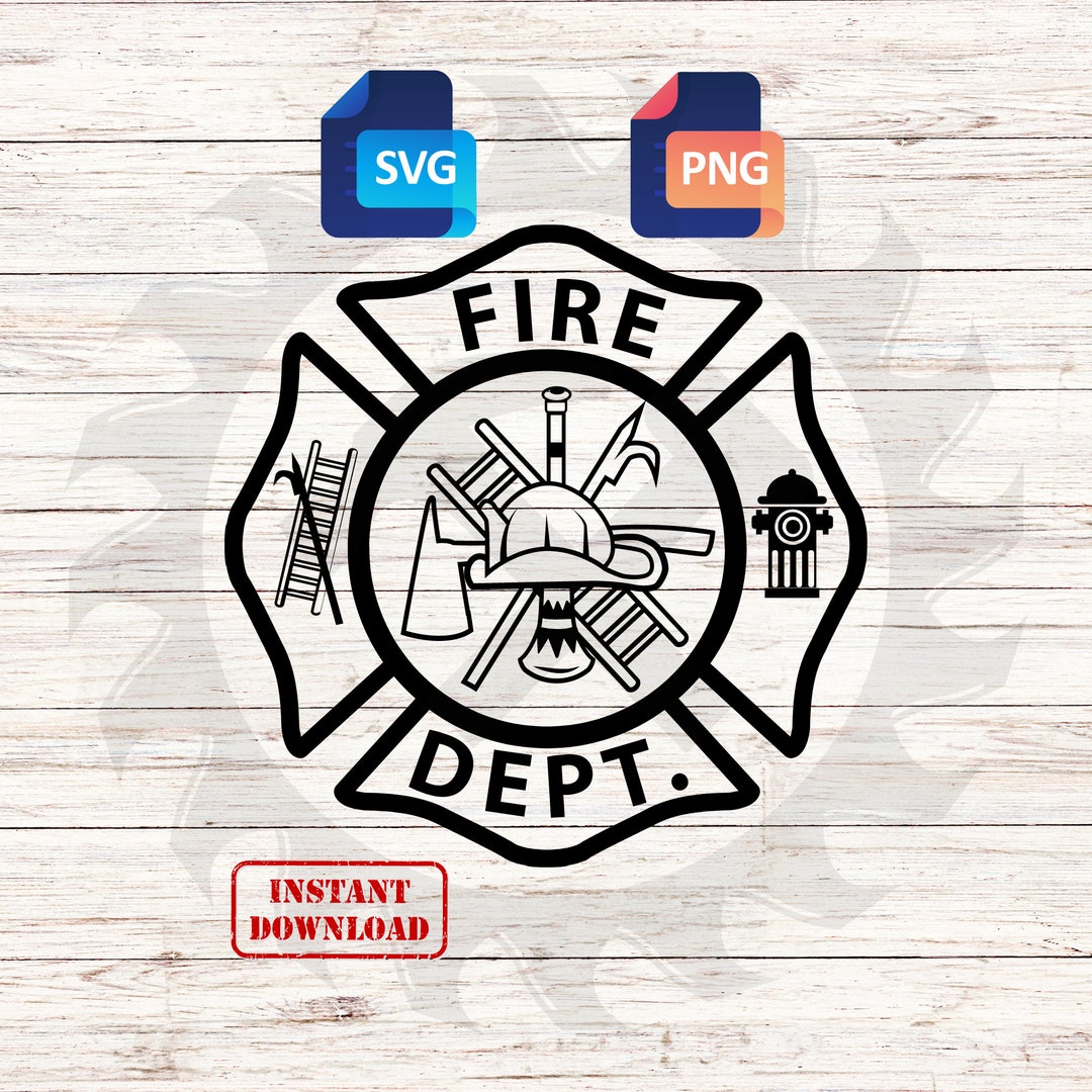 Fire Department Logo: PNG SVG Clipart for Vinyl Cutting (digital File ...