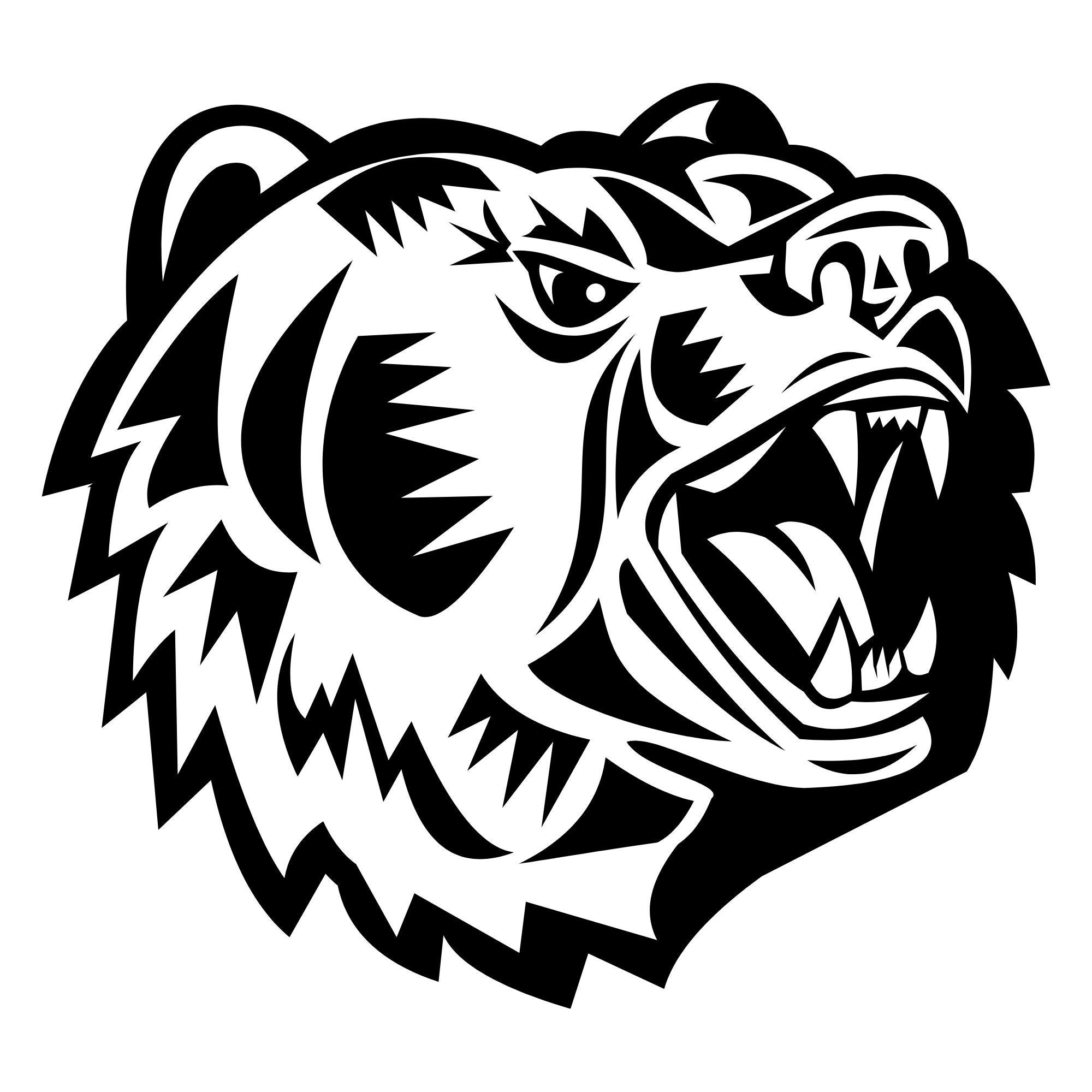 Growling Bear Image - PNG and SVG Digital File for Clipart, Laser ...