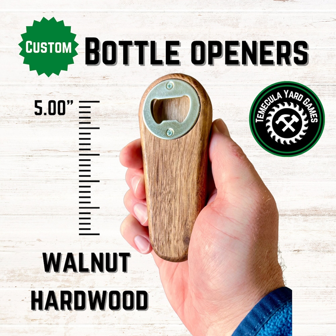 Ergonomic Walnut Hardwood Bottle Opener - Etsy