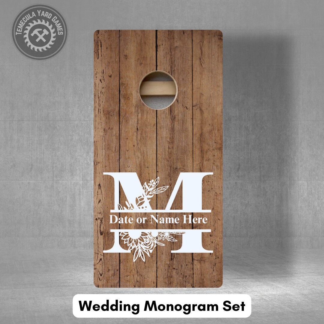 Custom Cornhole Boards Set - Monogram - Etsy