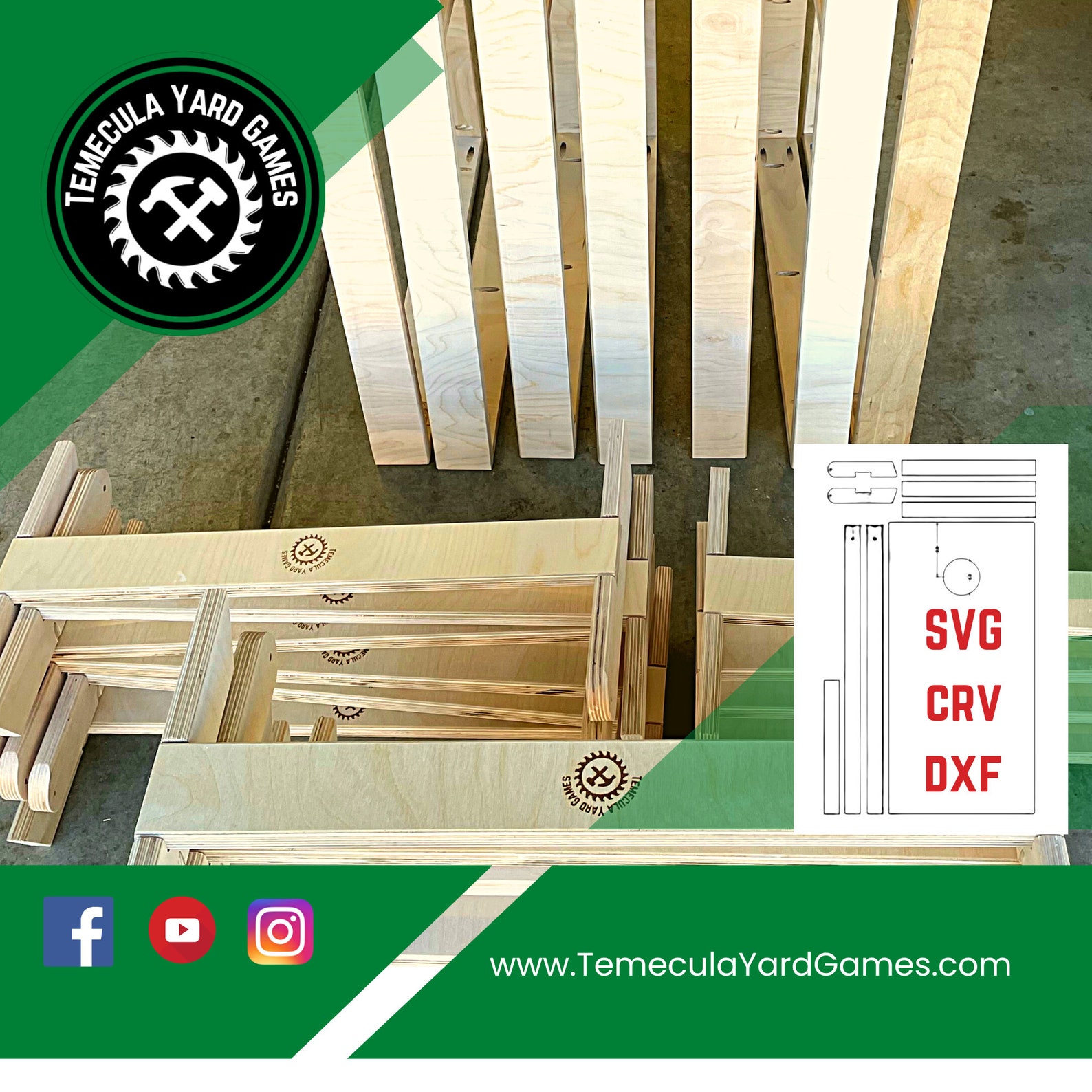 Cornhole Board SVG DXF Vectric Vcarve Pro CNC Files - Etsy