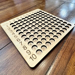 Wood Multiplication Table Chart - Counting Manipulative - Math Tool ...