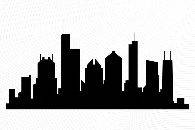 Chicago Skyline SVG Bundle: City Silhouette Vector Graphics (digital ...