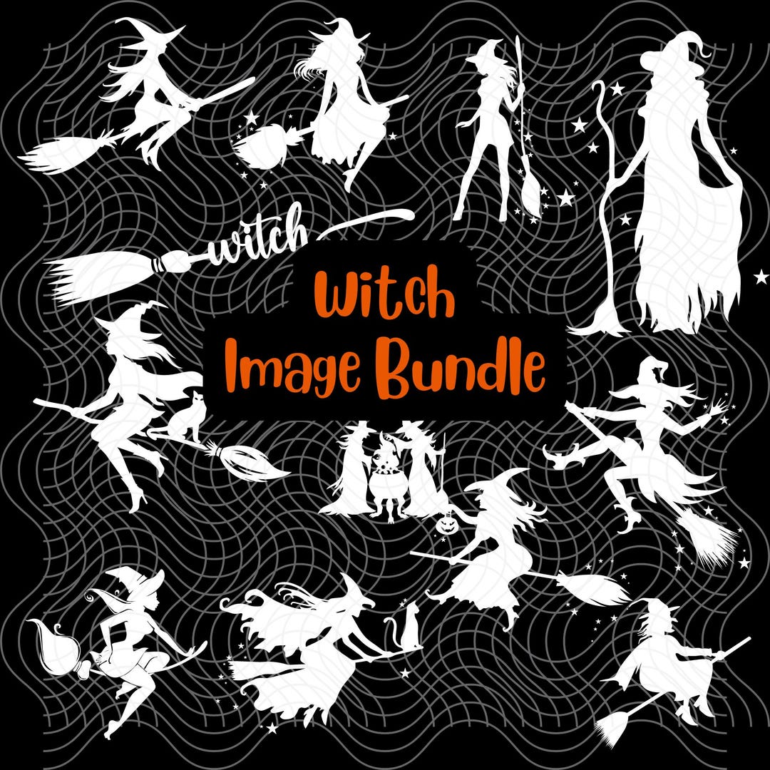 Halloween Witch Image Bundle - PNG and SVG Digital File for Clipart ...