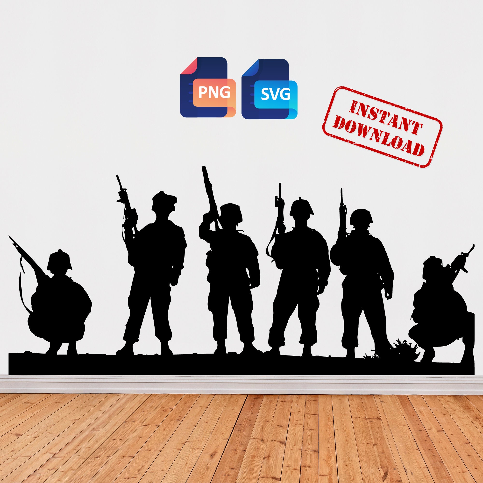Military Soldier Skyline Image SVG and PNG - Etsy