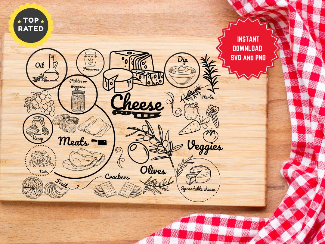 Charcuterie Map Square Image -PNG and SVG Digital File for Clipart ...