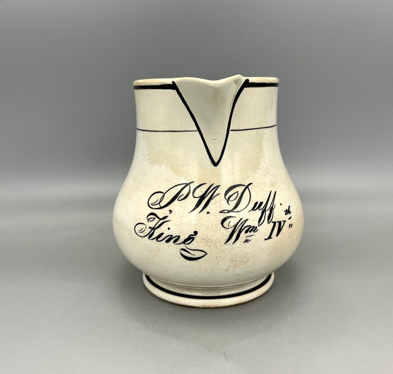 Antique Victorian 19the Century ,english Old Jug With Black Letters ...