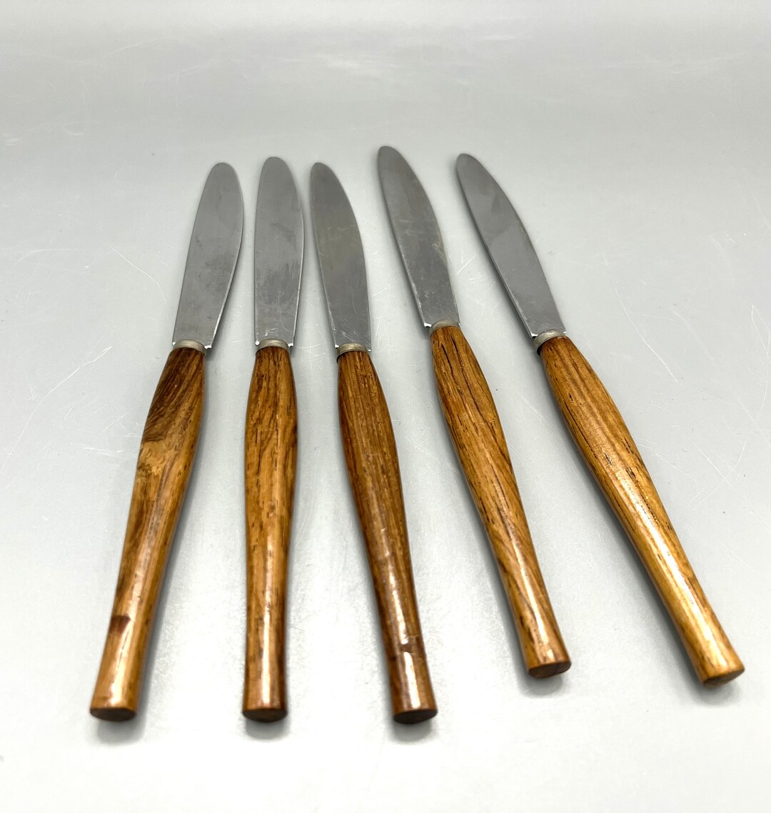 Midcentury Teakwood Fruit Knives Set of 5 Items by Herder - Solingen ...