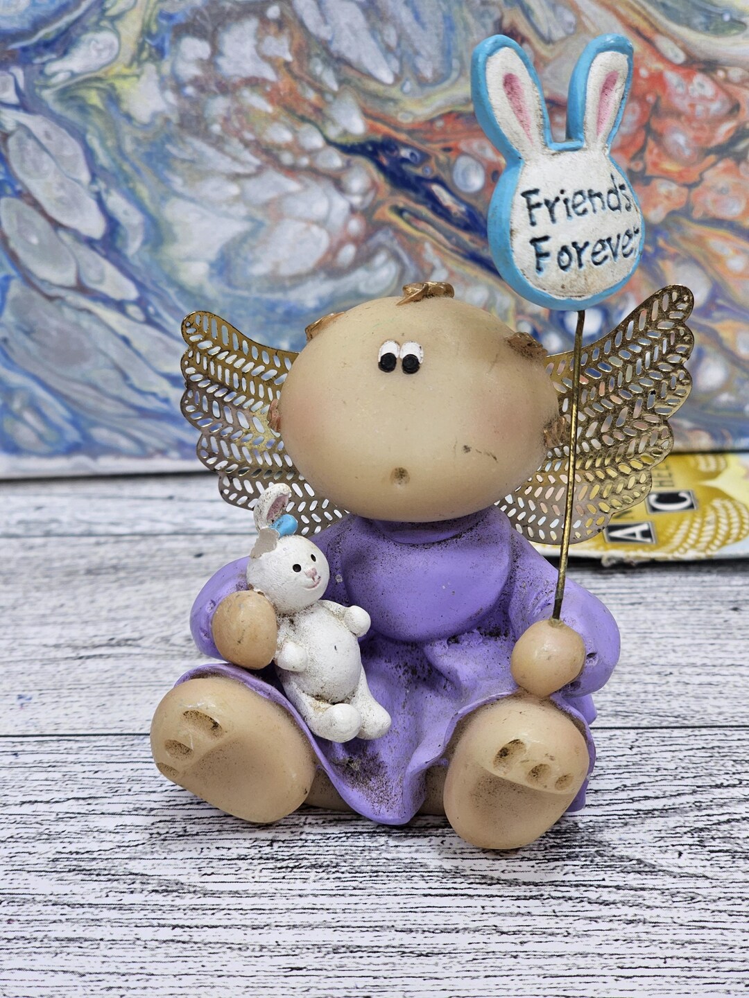 Angel Cheeks Figurine - Friends Forever Angel With Bunny Balloon - Russ ...