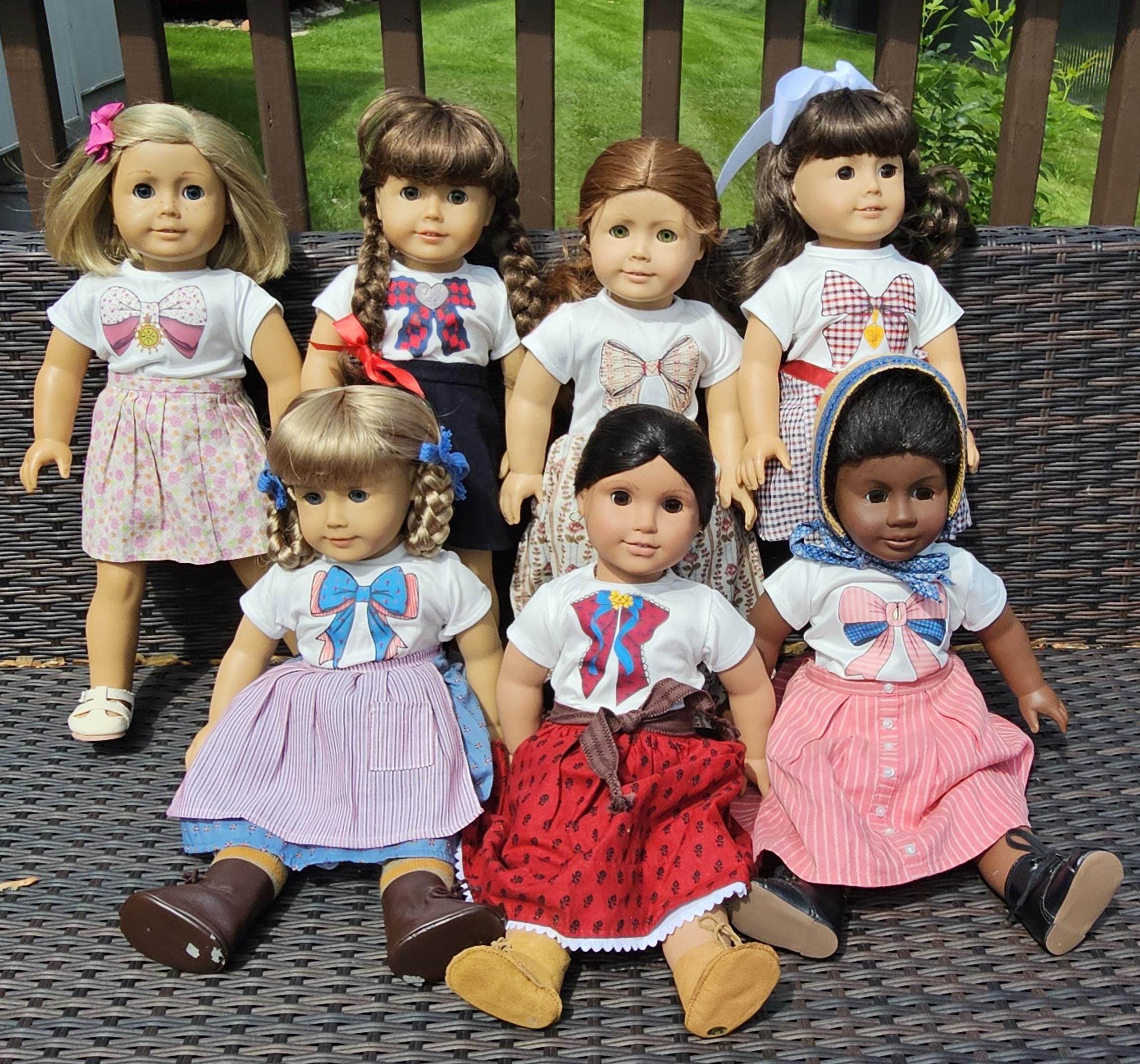 Classic Historical Meet Bow Design Shirts for 18-inch Dolls - American ...