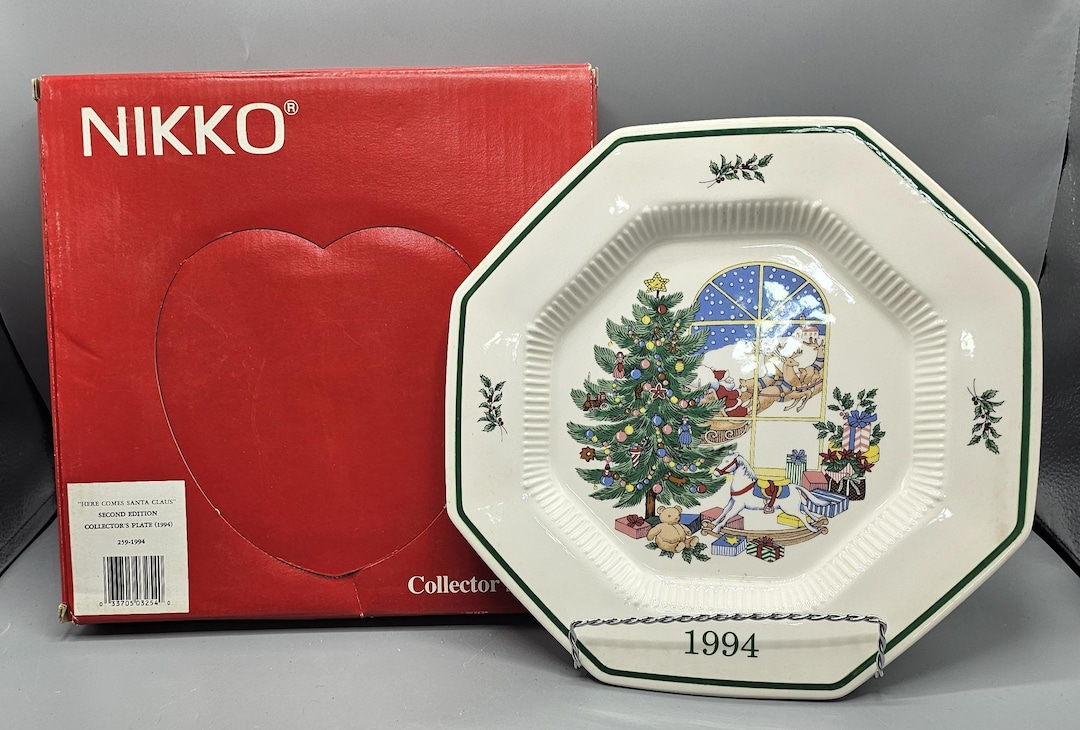 Vintage Nikko Christmastime "here Comes Santa Clause- Collectors Plate - 1994 2nd Edition ...