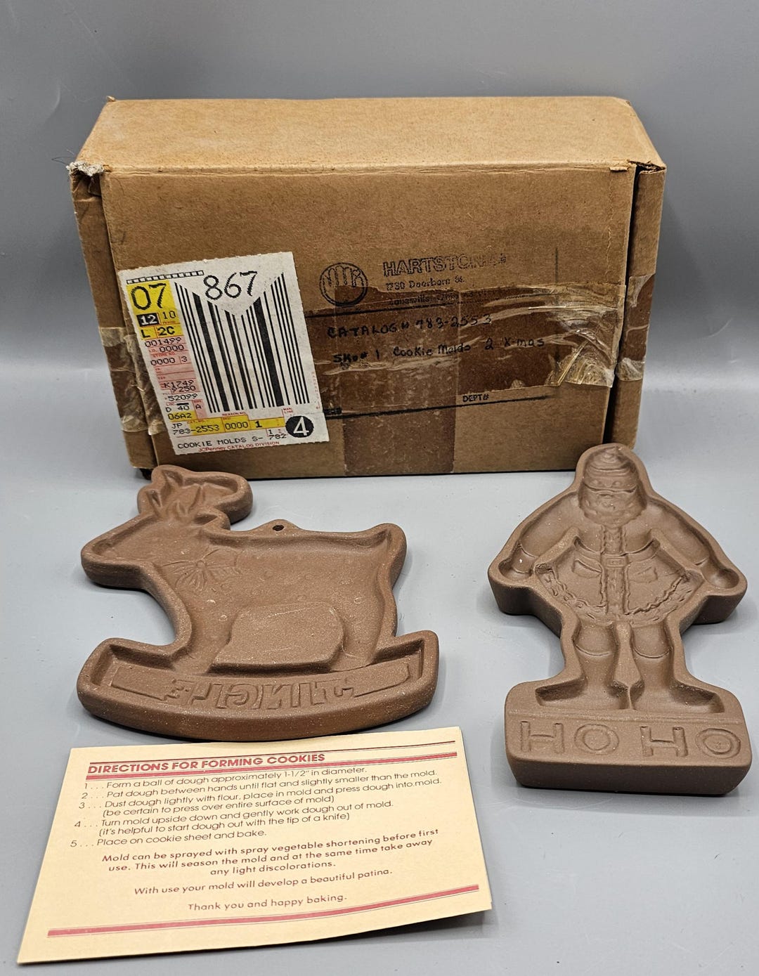 Hartstone Cookie Mold Santa & Reindeer Shaped Vintage With Original Box ...