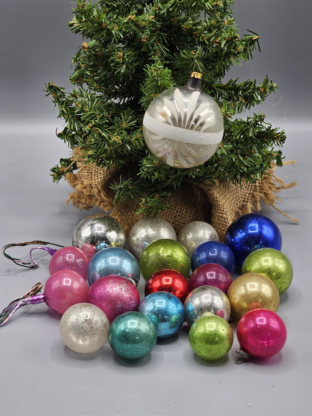 Vintage Small Ball Ornaments Glass - 1"-1.75" Balls - Multicolor - Some ...
