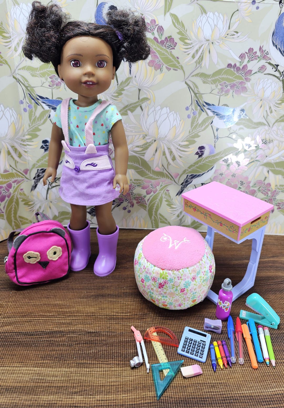 American Girl Welliewishers Kendall Doll Lot - Garden Classroom Desk ...