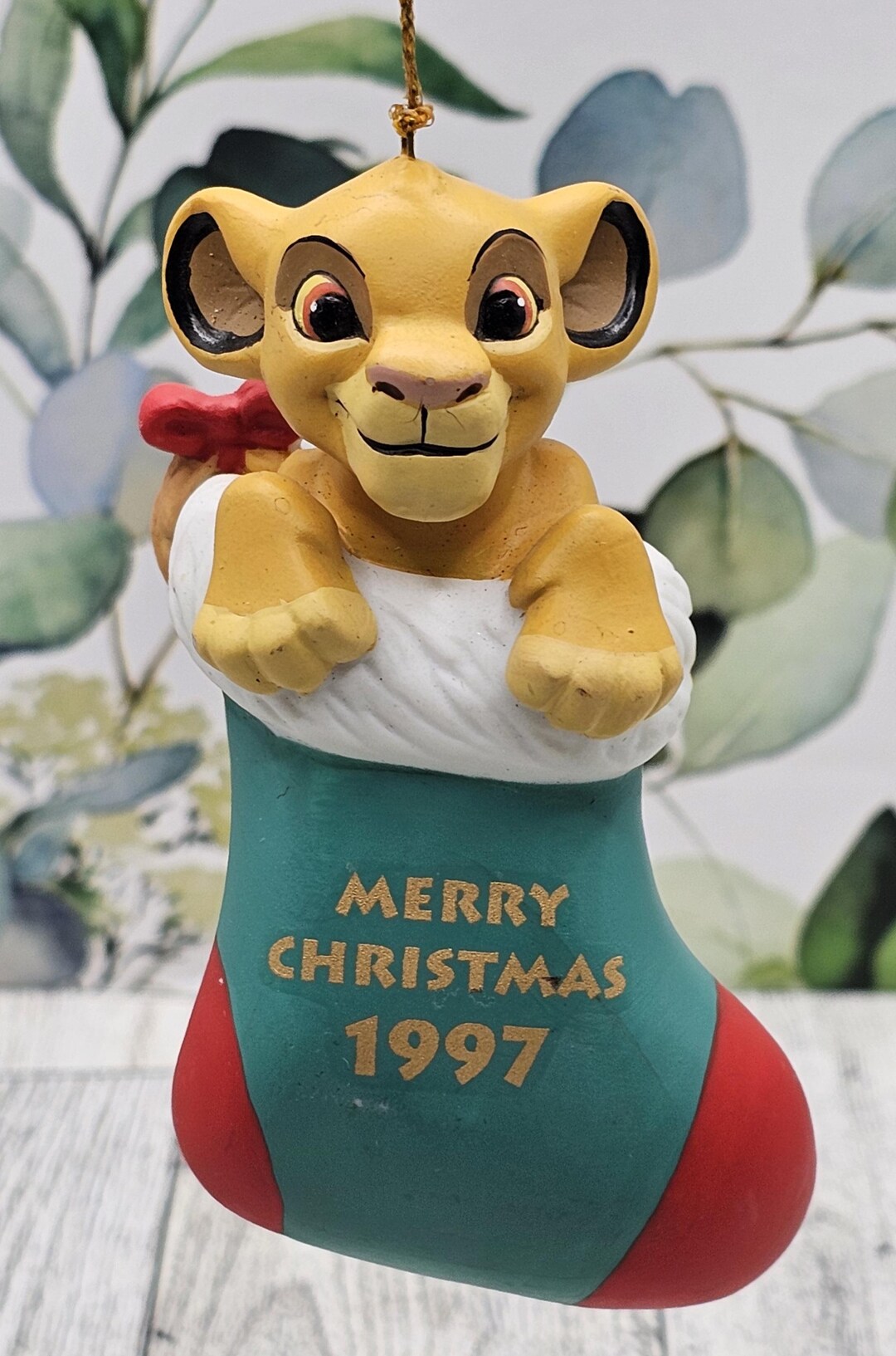 Vintage Simba in Stocking Christmas Ornament - 1997 - Disney Christmas ...