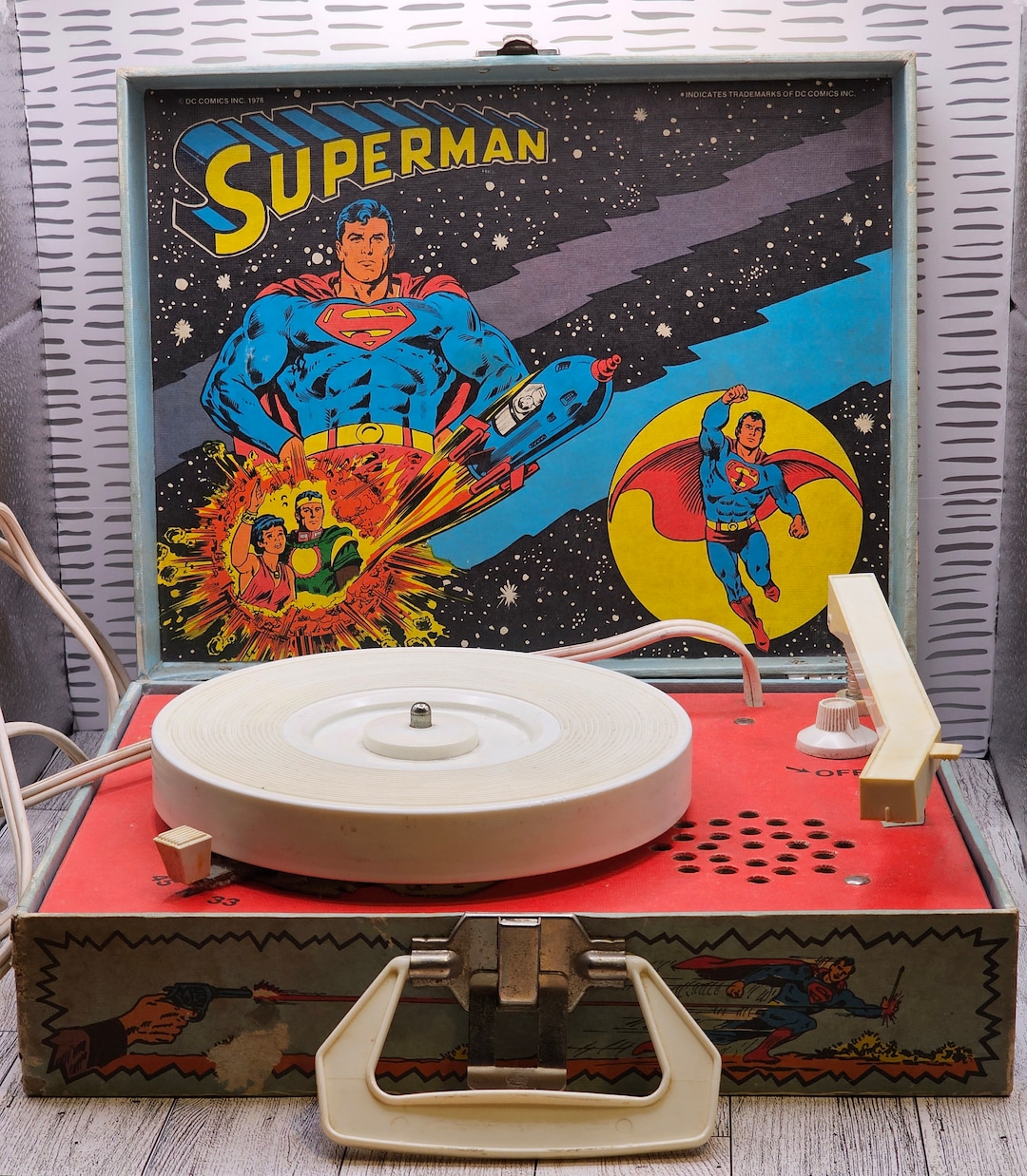 Vintage Superman Record Player 1978 Dejay Brand .model SP-19 Super ...